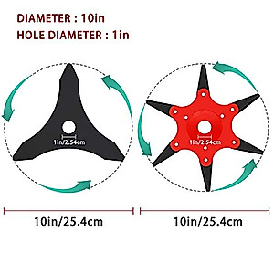 CZS 6 Steel Razor Blade Trimmer Head & 3 Teeth Brush Cutter Blade 67Mn Grass Steel Blades Tool with Adapter Accessories for Mower Weed Tools Mower Weed Tools