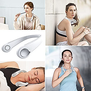 tulpock Portable Neck Fan, Hands Free Bladeless Neck Fan, 3 Speeds 48 Air Outlet, ​Free Adjustment Personal 360° Cooling Fan, USB Rechargeable Wearable Personal Fan for Traveling,Sports, Office
