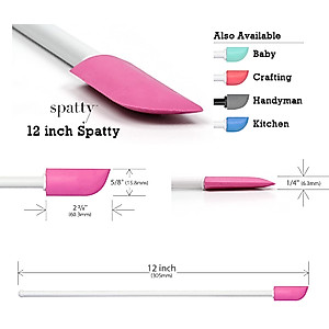 Spatty Daddy Beauty Makeup Spatula (12 Inch Pink) Shark Tank Mom Made, Scrapes Last Drop of Lotion, Mini Spatula Makeup, Long Makeup Spatula, Scoop for Makeup, Makeup Stocking Stuffer, Makeup Spatula
