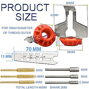 Chainsaw Sharpening Attachment Kit - 8Pcs Chain Saw Blade Teeth Sharpener Set with Angle Guide and Diamond Burr Grinding Stone Files, Drill Power Tool Accessories for Gardening Lawn Mower Chainsaw