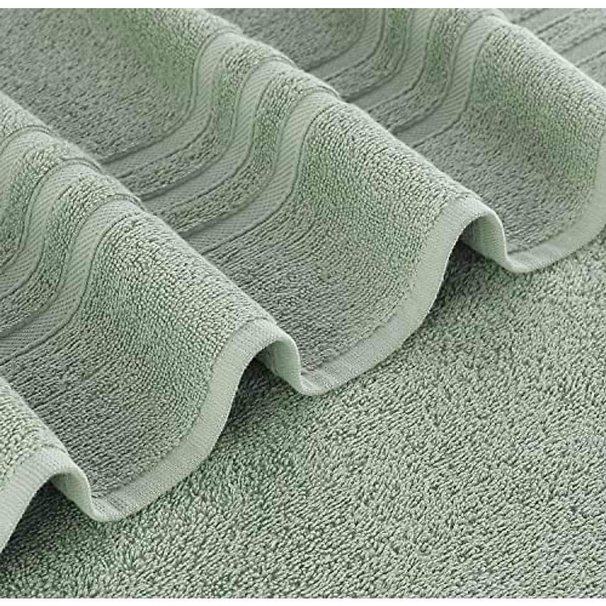 Hammam Linen Light Green Hand Towels 4-Pack - 16 x 30 Turkish Cotton Quality Soft and Absorbent Small Towels for Bathroom 600 GSM