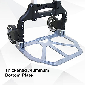 JXUFDHO Hand Truck Foldable Portable Folding Dolly, Folding Hand Truck Foldable Dolly Portable Dolly Hand Cart 180 lbs Capacity Aluminium Trolley Luggage Cart for Moving Home, Auto, Office,Travel Use