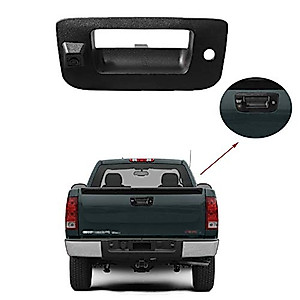 RED WOLF Tailgate Handle Rear View Backup Camera Reverse Parking W/ Guideline for Chevrolet Silverado/GMC Sierra 1500 2500HD 2007-2013 Pickup Black Waterproof