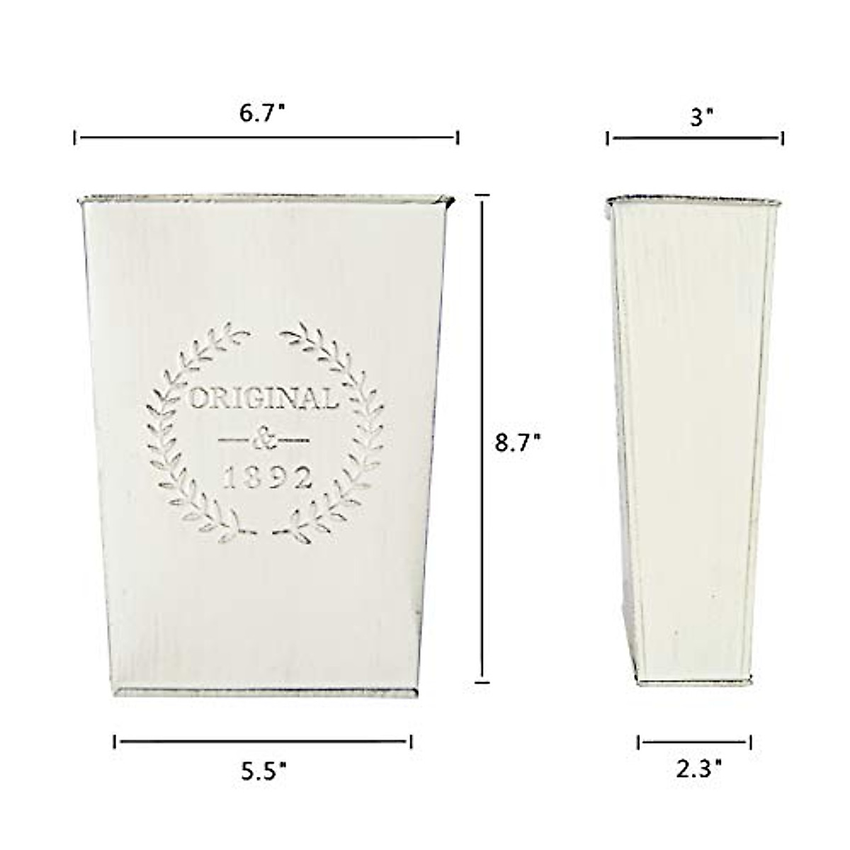 LESEN Set of 2 Farmhouse Metal Wall Planter,Rustic Wall Decor Country Hanging Wall Vase Box for Plants Flower Home Decoration