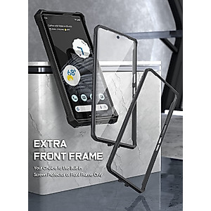 Poetic Guardian MagPro Case Compatible with Pixel 7 Pro,[Compatible with MagSafe], Built-in Screen Protector Work with Fingerprint ID, Full Body Hybrid Shockproof Protective Rugged Case, Black/Clear