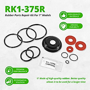 Replace for Wilkins RK1-375R Rubber Parts Repair Kit, Fit for 1" Model 375 375ST 375XL, Including Lubricant