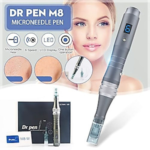 Dr.Pen Ultima M8 Microneedling Pen Professional, Wireless Micro Needling Derma Auto Pen Kit for Face and Body, Gifts for Men Women, w/5pcs 16 Pin Cartridges 0.25mm