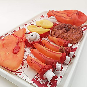 Oasis-X Halloween Scary Human Organ Bloody Realistic Body Parts Creepy Prank Prop Halloween Decoration Trick or Treat Party Haunted House Decorations Props