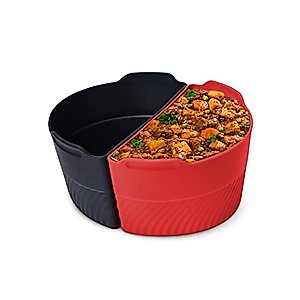 Lineware Slow Cooker Divider Liners for 6-8 QT Crockpot, Silicone Reusable Compatible for Crock Pot Liners Divider Inserts,Dishwasher Safe, Oval Shape,Leakproof & Easy Clean，BPA Free(Upgraded Thicker)
