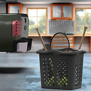 ReMoiz 2 Pack Ultra Easy Carry Plastic Laundry Hamper, 2 Bushel Lamper Plastic Laundry Basket with Silver Handles,Dirty Clothes Laundry Hamper Bin for Home, Apartment, or Dorm Room, Black