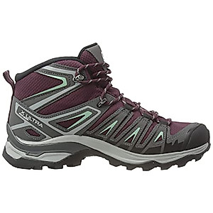 Salomon X Ultra Pioneer MID CLIMASALOMON Waterproof Hiking Boots for Women Trail Running Shoe, Wine Tasting/Magnet/Granite Green, 7.5