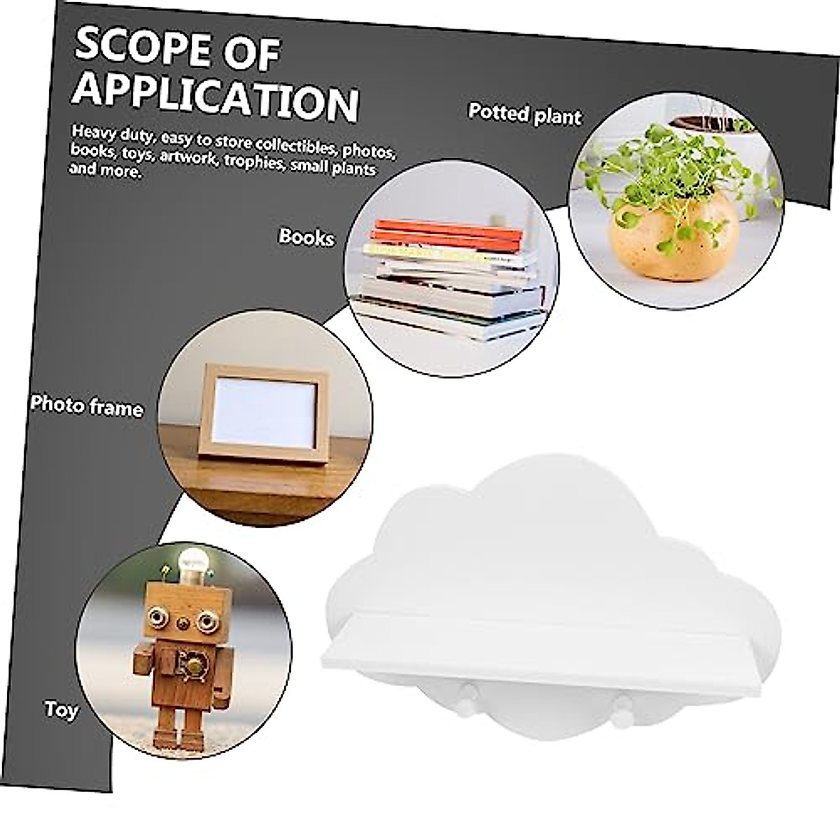 ARTIBETTER 1pc Shelf Blush Decor Wood Storage Shelves White Storage Shelves Wall Cloud Shelf for Nursery Floating Shelves Wooden White Storage Shelf Wall Mounted Shelves Finishing Shelf Fold