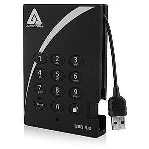 Apricorn Aegis Padlock 500 GB USB 3.0 256-bit AES XTS Hardware Encrypted Portable External Hard Drive (A25-3PL256-500) [Parallel Import]