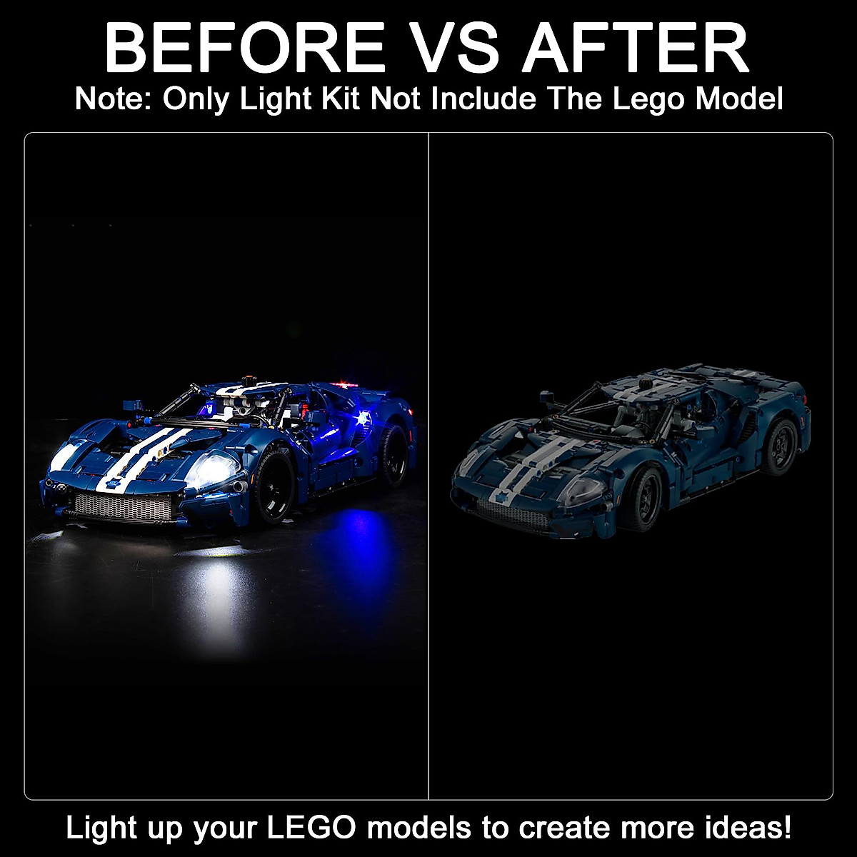 Upgraded Light Kit for Lego Technic 2022 Ford GT 42154 Car Model, Compatible with 42154 (Model Not Included)