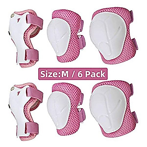 Colcolo Kids Pads Protective Adjustable for Skateboarding Rollerblading Boys Girls Child Children, Pink