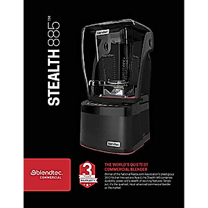 Blendtec S885C2901-B1GB1A Stealth Countertop Blender with 2 Fourside Jars, Black