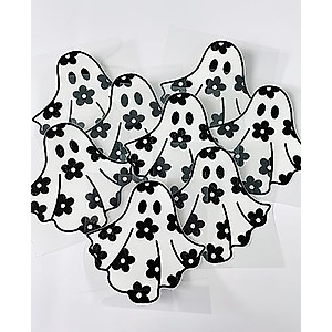 Halloween Ghost UV DTF Transfers, 4x4in Set of 8, Rub on Transfers Stickers for Crafting, DIY Waterproof Decals UV DTF Transfer Sticker for 16OZ Glass Cups