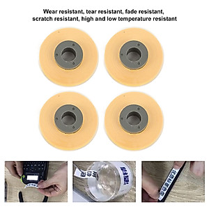 4 Rolls Label Maker Tapes, 6mm Wide 8m Long Clear Printing Self Adhesive Label Maker Tape Thermal DIY Label Paper for MAX LM 370 380 390 (Yellow)