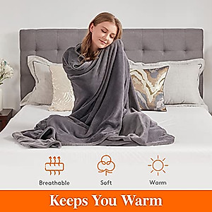 Lifewit Fleece Blanket King Size - Ultra Soft Throw Blanket - Fuzzy Warm Cozy Plush Reversible Microfiber Flannel Blanket for Sofa, Couch, Bed, Crib Stroller, Grey, 90" x 108"