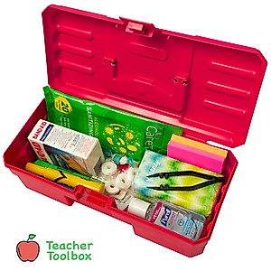 Akro-Mils 12-Inch ProBox Plastic Toolbox for Tools, Hobby or Craft Storage Toolbox, Model 09912, (12-Inch x 5-1/2-Inch x 4-Inch), Red