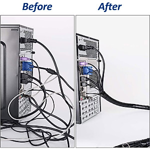 1/4" Spiral Cable Wrap - Wrapping Range:4mm-50mm- Spiral Wire Wrap Cord Covers Bundle Sleeve Hose for Computer Electrical Wire Organizer