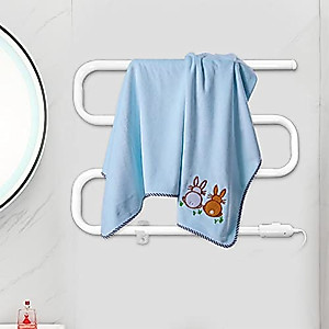 Wall-Mounted Toilet Bathroom Electric Heating Towel Bath Towel Drying Rack Constant Temperature,White