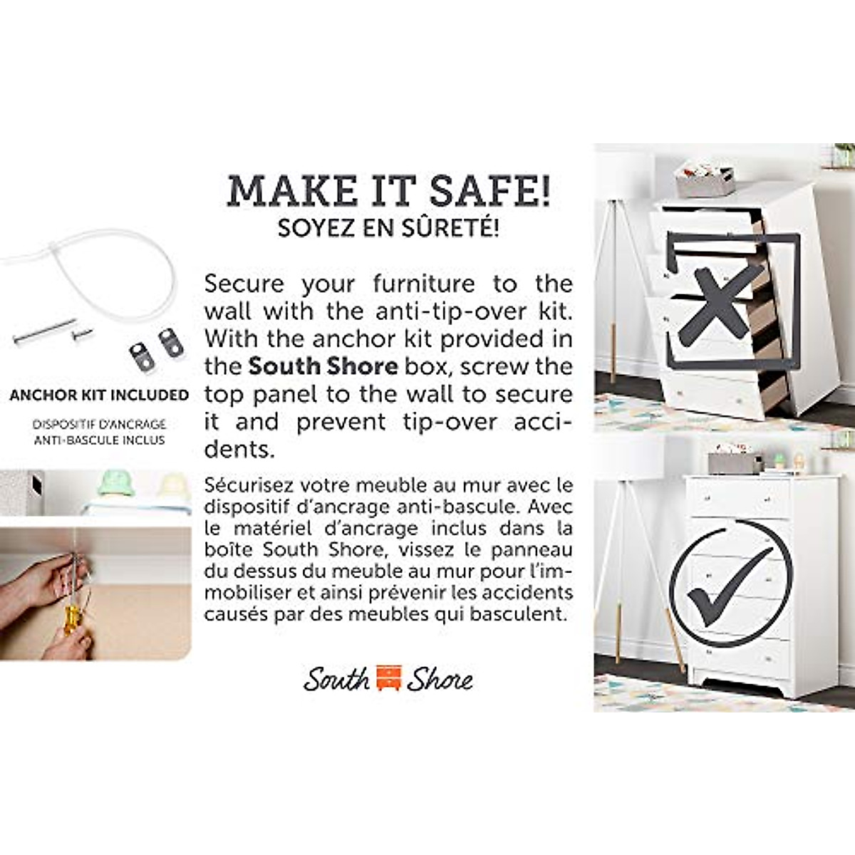 South Shore Cotton Candy 3-Drawer Dresser with Baskets-Seaside Pine