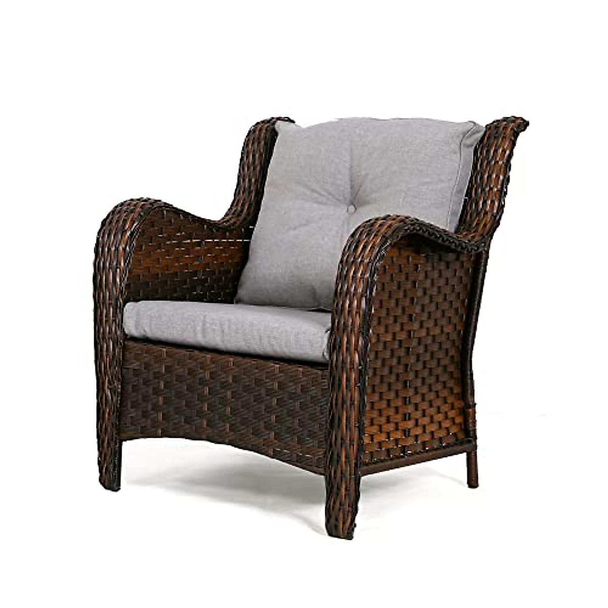 HAPLIFE Products 3 Piece Outdoor Wicker Bistro Set Space Saving Patio Furniture for Yard Side Storage Table, Brown