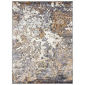LUXE WEAVERS 6490 Gray 8x10 Abstract Area Rug – Modern Design, Medium Pile