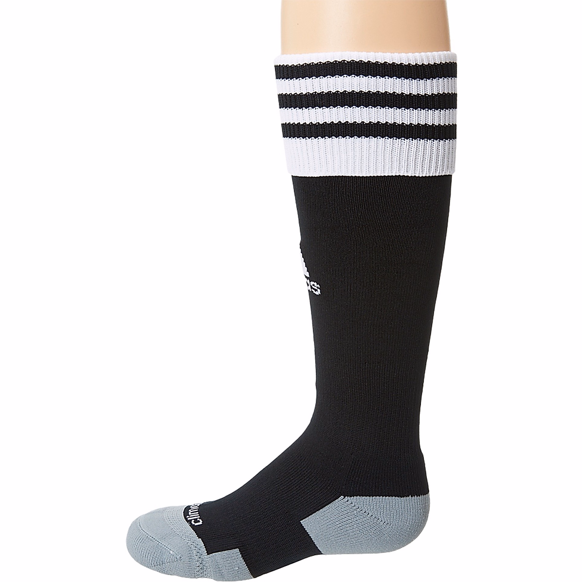 adidas Unisex Copa Zone Cushion II Soccer Sock (1-Pair), Black/White, 13C-4Y