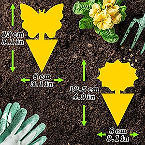 Landisun Fruit Fly Sticky Traps 48PCS Fungus Gnat Traps Bug Traps Gnat Killer for Indoor Outdoor House Kitchen Plants Whitefly Mosquitos Flying Insects JPM0149 Yellow