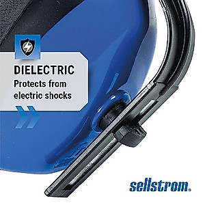 Sellstrom Noise Cancelling Adjustable Safety Ear Muffs, ANSI S3.19 Certified, 25dB NRR, Blue, S23401