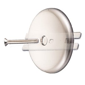 1-Hole Bath Tub Overflow Faceplate Single Hole Trim Bathtub Drain Over Flow Plate Cover With Matching Screw And Adapter Universal-Fits For Bathroom Replacing Plates, Brushed Nickel Finish