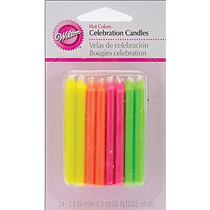 Wilton Birthday Candles, 2.5-Inch, Hot Colors, 24-Pack