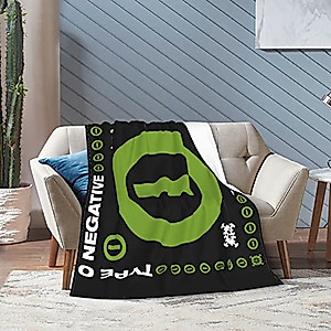 Type Music O Negative Blanket Soft Warm Flannel Fleece Blanket Throw Blankets for Bed Couch 50"x40"