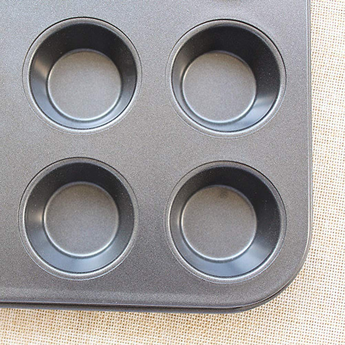 Angoily Mini Muffin Pan Mini Muffin Pans Nonstick 12 Cup Cupcake Pan Muffin Tin Steel Baking Molds Muffin Tray for Homemade Muffins Cupcakes Quiches and Frittatas Black Candy Mold