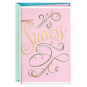 Hallmark Graduation Card for Her (Pink and Gold Script Success)