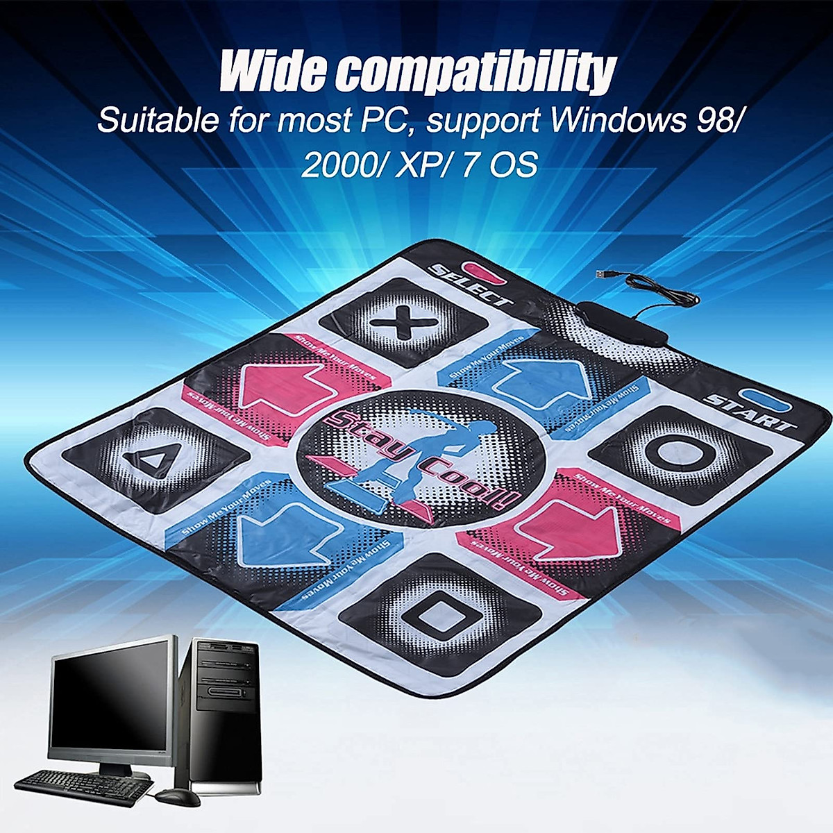 Non-Slip TV Dance Mat DDR Dancing Pad Blanket for Microsoft Xbox 360 Game for Windows XP/ 7 / 10 OS with USB Interface