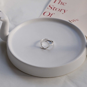 ROWAWA Couple Ring Matching Ring Set For His and Her Friendship Soul Best Friend 2 Bff Twin sisters Gift Women Sterling Silver Love Simple Commitment Personalized Carving Custom Name