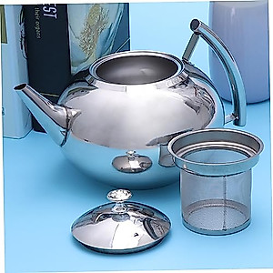 Garneck Thermal Carafe Coffee Maker Stove Top Kettle Quick Boiling Water Kettle Espresso Machine Whistling Water Kettle Stovetop Safe Tea Kettle Scented Tea Kettle Pitcher Silver