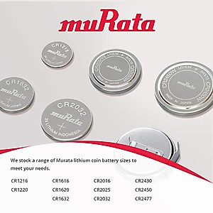 Murata CR2450 Battery DL2450 ECR2450 3V Lithium Coin Cell (15 Batteries)