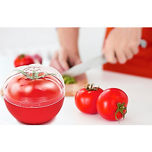 ZTFORUS Onion Keeper for Refrigerator, Reusable Food Storage Container with Lid, Onion Tomato Vegetable Saver Organizer, Clear Lid, Tight Seal