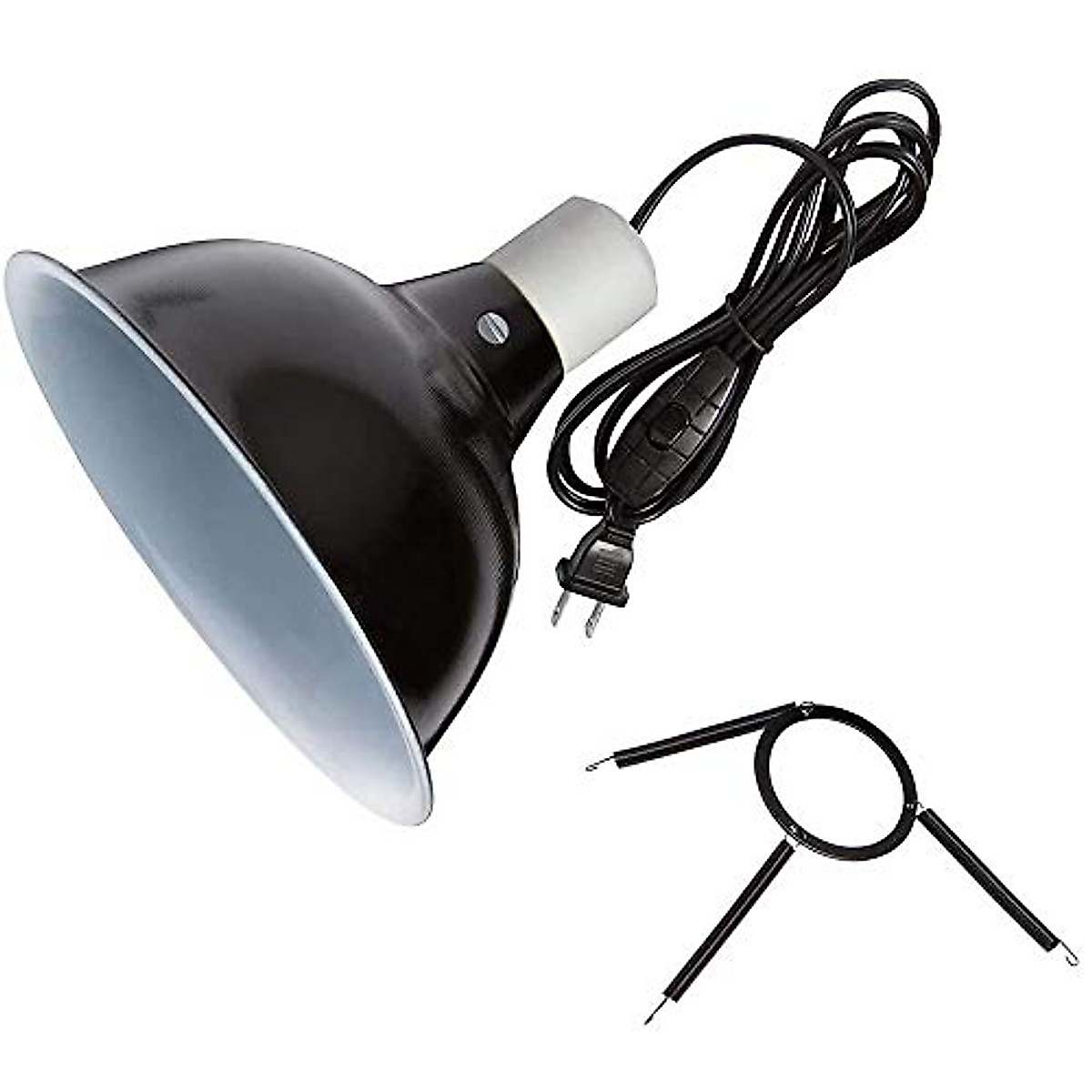 Zilla Reptile Terrarium Heat Lamps and Habitat Lighting Dome, Black 8.5 Inch