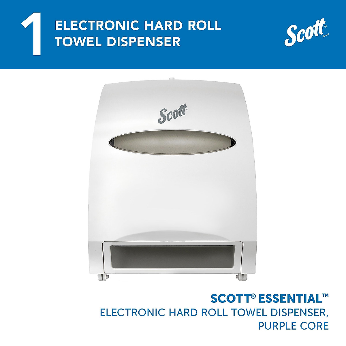 Scott Essential Hard Roll Paper Towel Electronic Dispenser (48858), Fast Change, White 12.7" x 15.76" x 9.57"