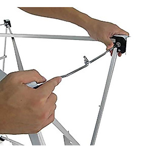 BannerBuzz Fabric Pop Up Counter Display, Portable Tradeshow Promotional Retail Display Booth, Pop Up Aluminum Frame with Wooden Top, 5.25' X 2.75' (Hardware Only)