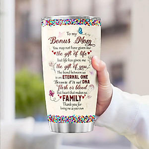 JENOIS Mom Gifts, Tumblers Mothers Mother Women Coffee Ever Handle Mama Day Cups Insulated Funny For, Tumbler 20 Oz With Lid And Straw, Best Bonus Mom