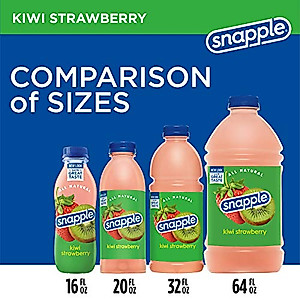 Snapple Kiwi Strawberry, 16 fl oz recycled plastic bottle, 6 pack