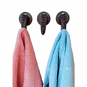 3 Piece Tentacle Hook Set Octopus Hangers Towel hooks antique bronze finish
