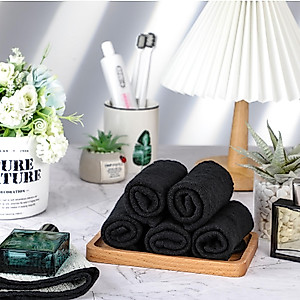 Tudomro 10 Pcs Exfoliating Washcloths Double Sided Man Wash Cloths Body Face Exfoliating Scrub Cloths for Shower Men Women(10 x 10 Inch,Black)