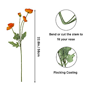 Banllis Artificial Flowers, Fake Flower Faux Plastic Plants for Home Decor DIY Wedding Kitchen Garden, Crown, Party, Hotel, Table - 4pcs